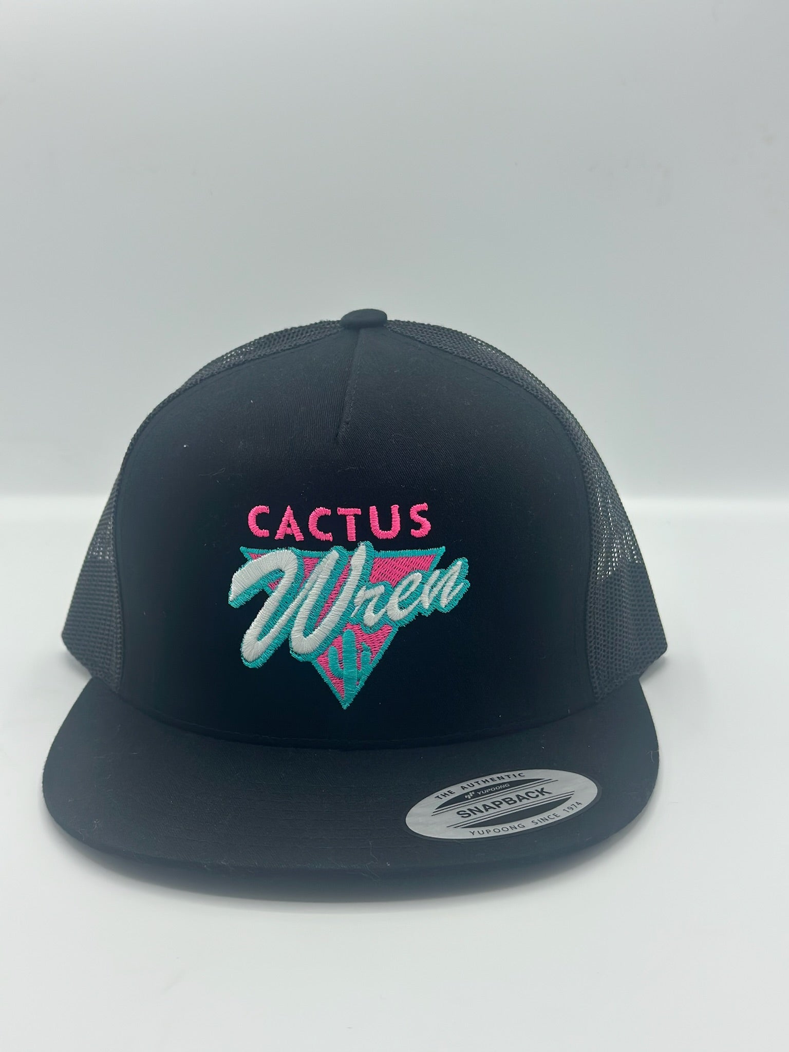 Desert Triangle in black with turquoise/pink – Cactus Wren Hat Co